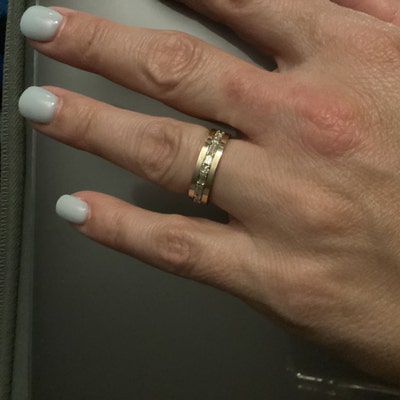 14k Gold Bohemian Ring, Rustic Wedding Ring, Thin Gold Ring, Dainty 14k ...