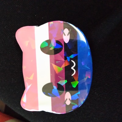 Genderfluid Pride Cat Button Kitty Gender Fluid Flag Pinback Badge 2 ...