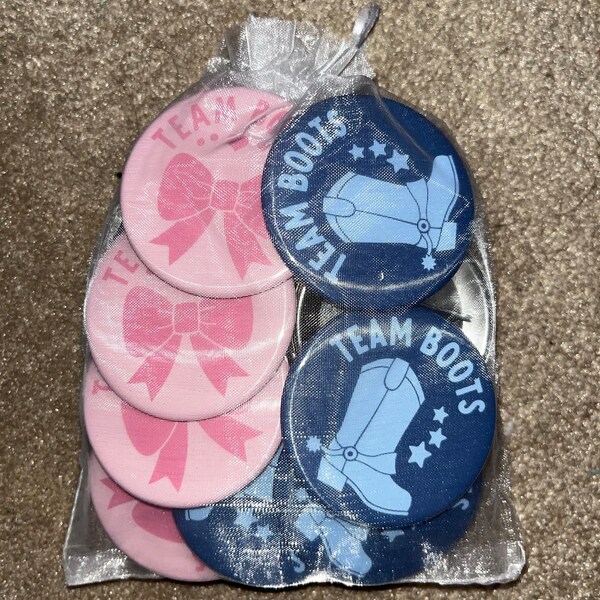 Team Touchdowns and Team Tutus Gender Reveal Pins - Etsy