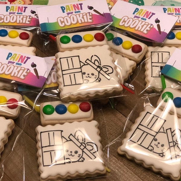 Paint Your Own Cookie Printable Bag Toppers - Set of 3 Plus Tag for PYO ...