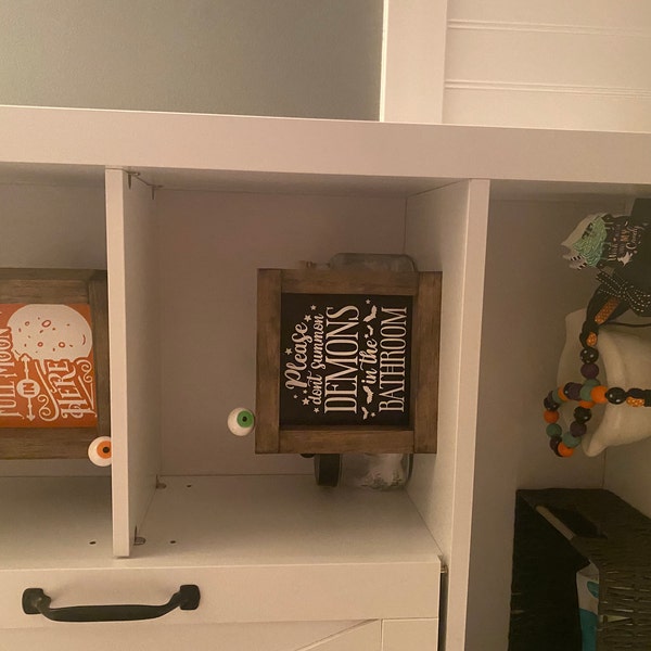 Fun Halloween Fall Bathroom Mini 6"x6" Sign, Farmhouse Bathroom ...