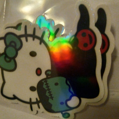 Horror Kitty Stickers Holographic Vinyl Stickers Mini Sticker Pack ...