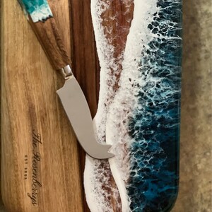 Ocean Resin Art Board, Large Resin Serving Platter, Engraved Chopping ...