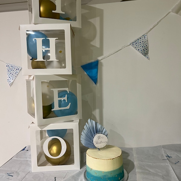 A-Z 0-9 Personalised Transparent Pop-up Blocks, Custom Box Custom ...