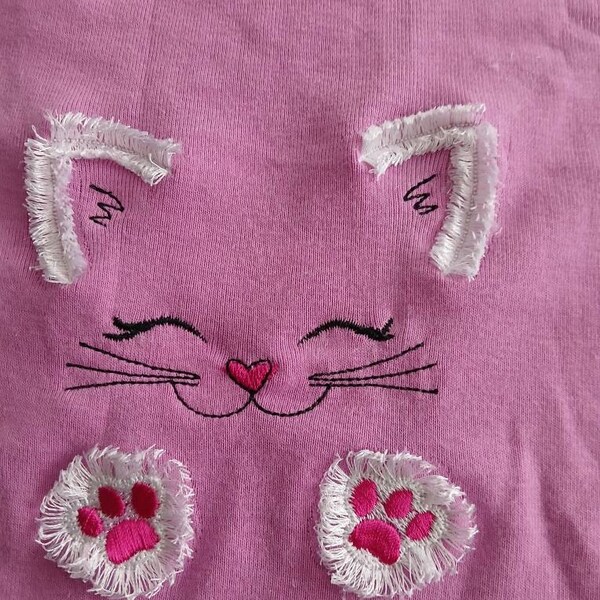 Fringe Fluffy Paws Kitten Cat Fringed Fur Machine Embroidery Designs ...