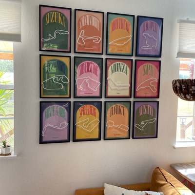 F1 Poster, EURO 3 PACK, F1 Track Poster, F1 Wall Art, Retro Poster ...