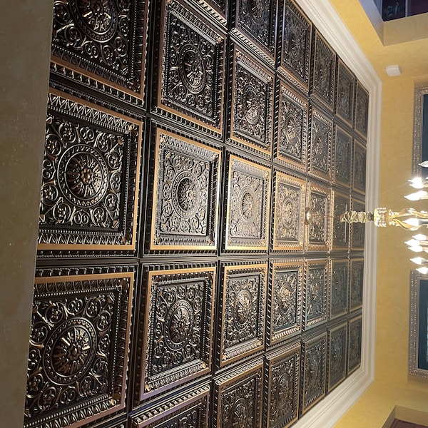 Faux Tin Decorative PVC Ceiling Tile / Wall Tile / Backsplash / Wall ...