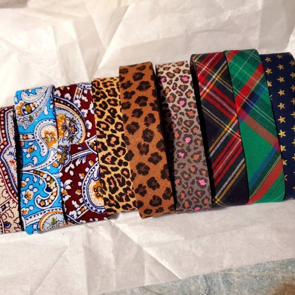 Leopard-patterned Cotton Bias Binding in Yellow, Orange, Ochre and ...