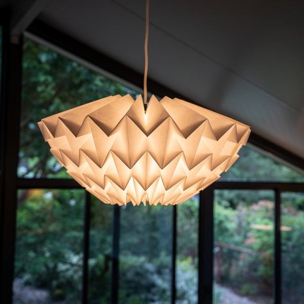 Origami Paper Lampshade: Discus medium White - Etsy