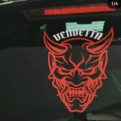 Cursed Oni Demon Jdm Cars Stickers, Multicolored Jdm Car Accessories ...