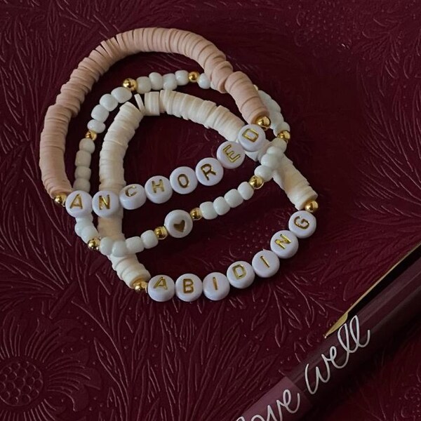 Handmade Heishi Bead Bracelet Sets, Clay Bead Bracelets, Bracelet Stacks, Gift for Her Kids ...