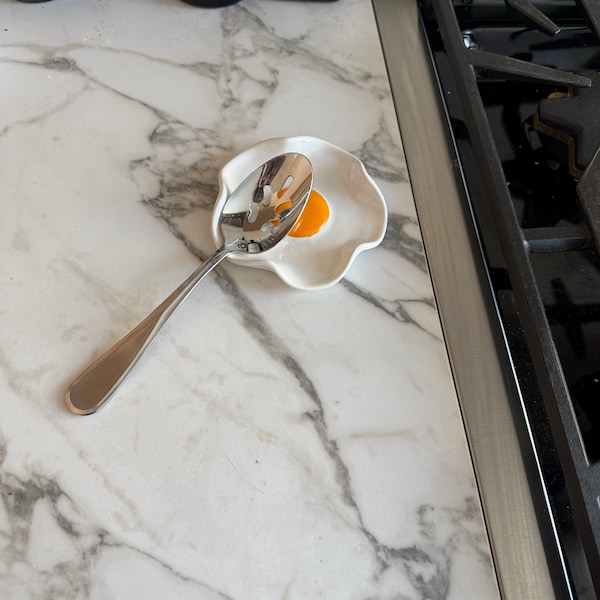 BIG Fried Egg Spoon Rest Handmade Ceramic Kitchen Accessories 7 Wide - Etsy