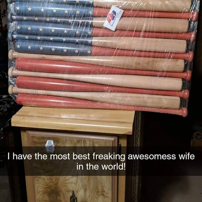 American Flag Made Out of 18 Inch Baseball Bats. Rustic / Aged ...