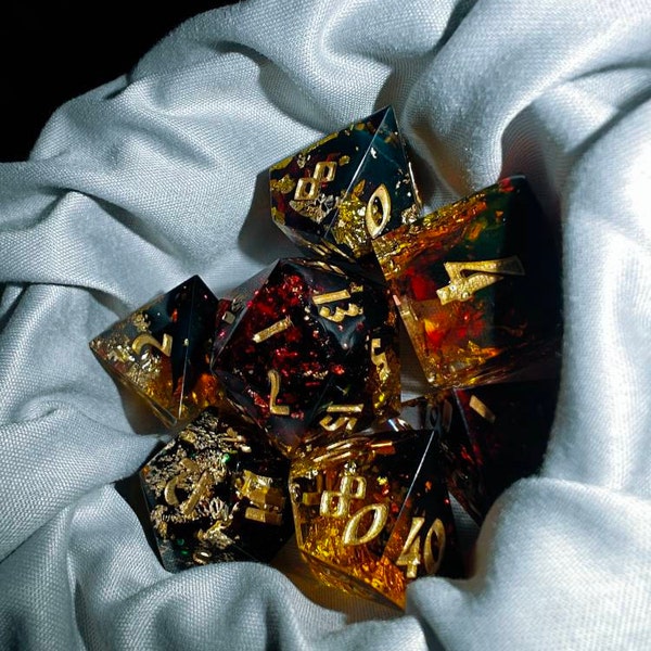 Infernal Engine - Karlach BG3 - Red and Gold Handmade Sharp Polyhedral ...