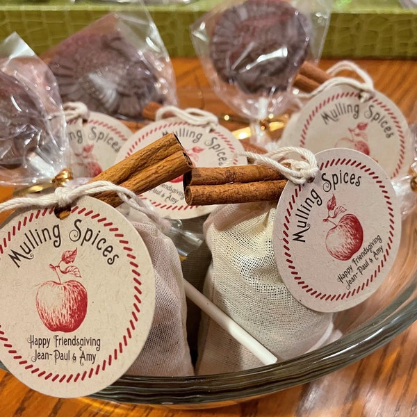 Mulling Spices Sets of 5 Personalized Favors for Fall or Winter ...