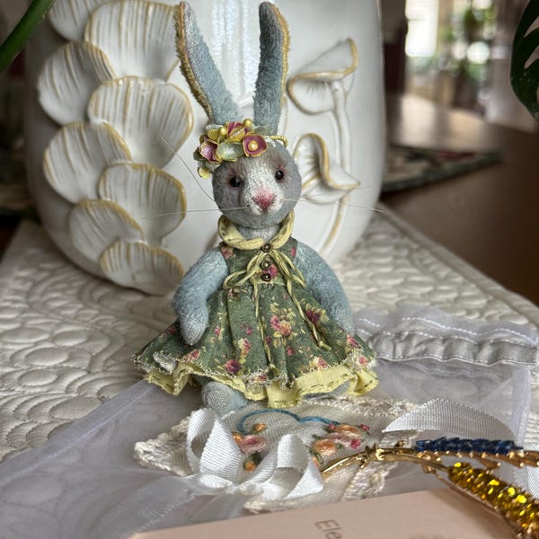 Mini Rat Teddy Mouse Stuffed With Sawdust Animal Figurine in Vintage ...