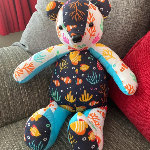 Beginner-friendly Stuffed Bear Pattern + VIDEO Tutorial - Keepsake Memory Bear, Safe Plush Toy ...