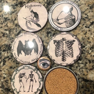 Vintage Halloween Coasters, Halloween, Goth, Drink Coasters, Coasters ...