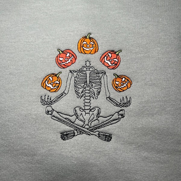 Pumpkin Skeleton Embroidery Design, Halloween Embroidery File, Skeleton ...