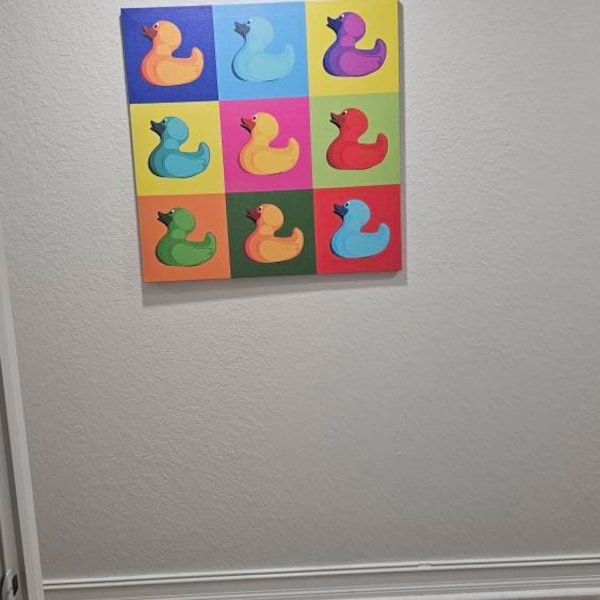 Rubber Duck Andy Warhol Style Bright Pop Art Canvas Modern Wall Art ...
