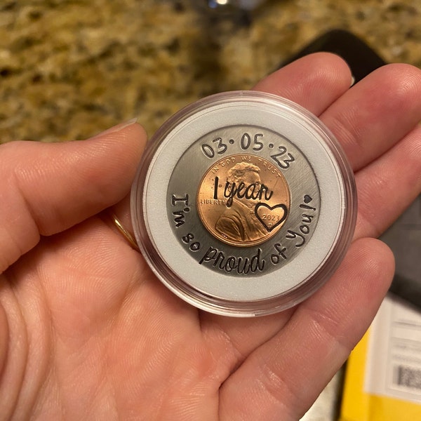 Personalized Sobriety Coin and Case, Sobriety Gift, AA Recovery Gift ...