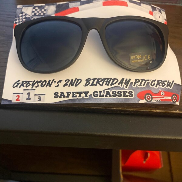Two Fast Race Car Birthday Sunglasses Favors -red -race Car Birthday ...