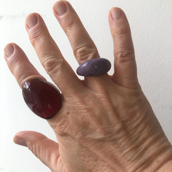 Murano Glass Ring-big Glass Rings- Lampwork Ring-venetian Glass Ring ...
