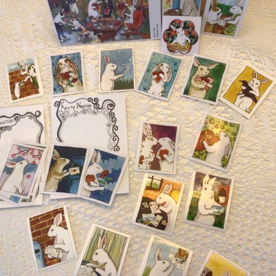 The Reunion Fine Art Rabbit Print, Cute Watercolor Painting of a Bunch ...