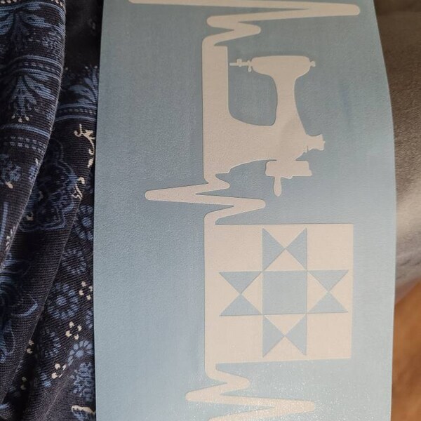 Sewing Machine Quilting Block Heartbeat Decal Sticker for Car Window ...
