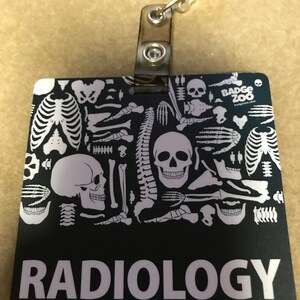 X-ray / Radiology Badge Buddy Black Skeleton Themed Radiology ...