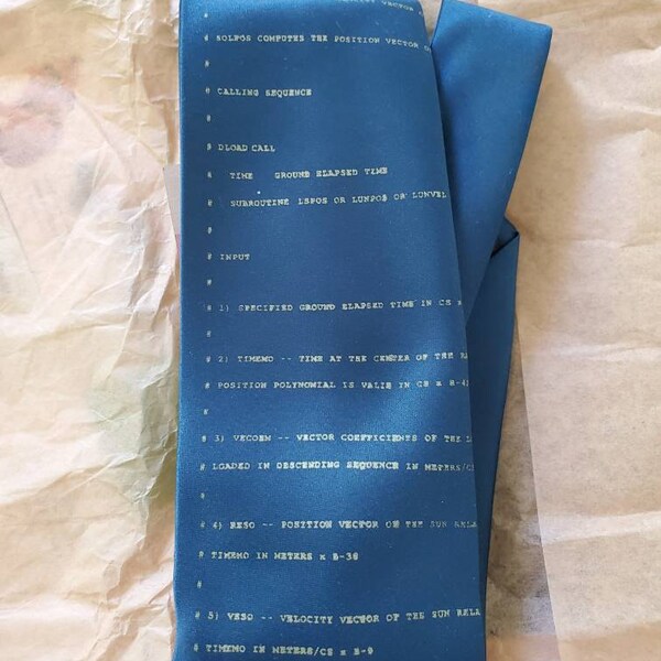 Apollo 11 Code Necktie. NASA Astronaut Source Code Tie. to the Moon ...