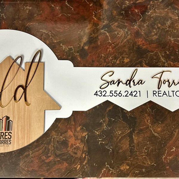 Personalized Realtor Key | Closing Realty | House Sold Acrylic and Wood ...