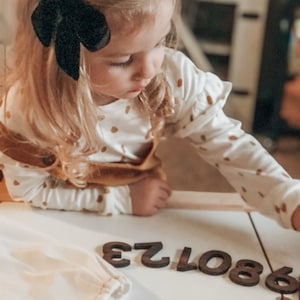 Wooden Number Set Handmade Walnut Wood Numerals & Math Equation Symbols ...