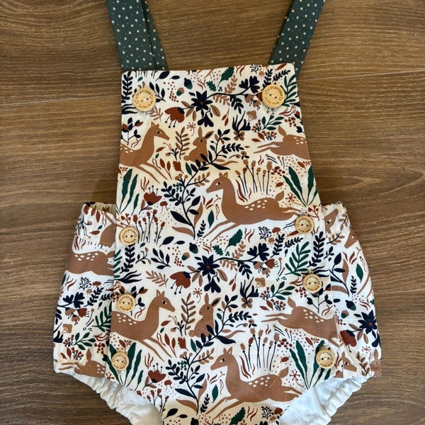 Baby Overalls Sewing Pattern & Tutorial: Easy Playsuit (PDF Download ...