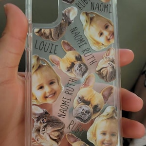 Personalized Faces iPhone Case With Names Custom Photo iPhone Case Baby ...