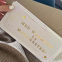 Golden Ticket Foiled Voucher Personalised Ticket Gift - Etsy UK