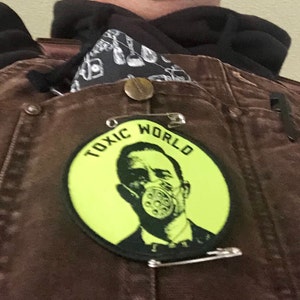 Toxic world patch. Woven iron on patch. | Etsy