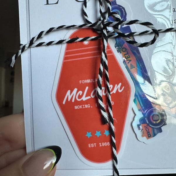 Formula 1 Motel Keychain Waterproof Sticker - F1 Mclaren HQ and Debut ...