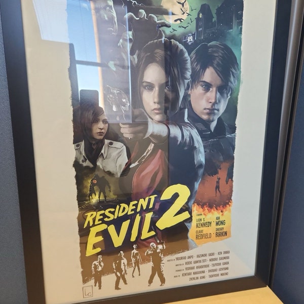 Resident Evil 2 Remake Poster | Retro Movie Art Style | High Quality ...