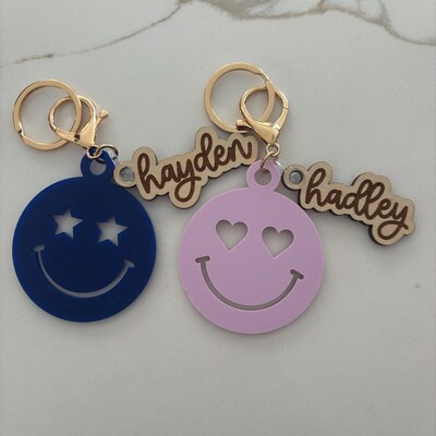 Smiley Keychain Personalized - Etsy