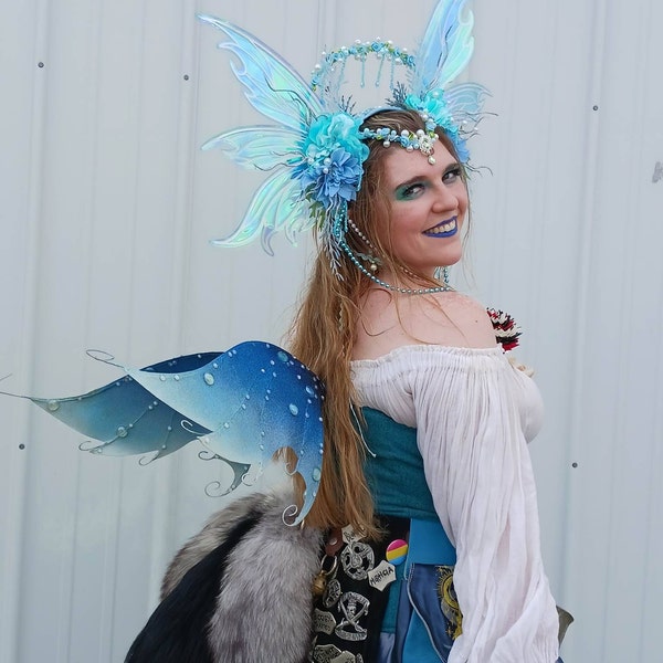 Water Fairy Wings Headpiece. Ocean Fairy Headdress. - Etsy