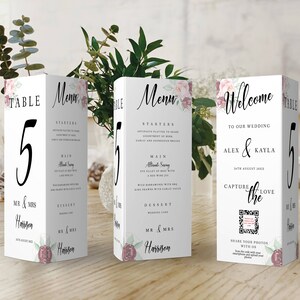 Wedding Trifold Table Card Mockup, Wedding Menu Mockup, Wedding Table ...