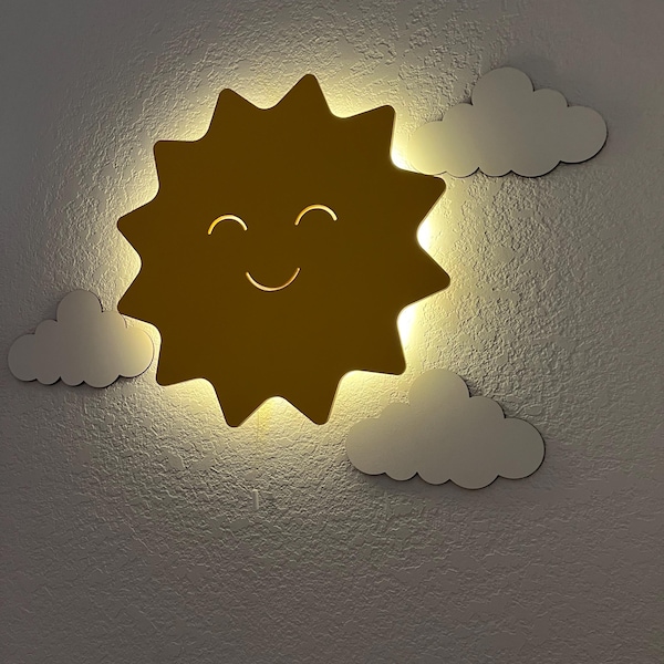 Sun Night Light, Sun Lamp, Baby Room Lamp, Nursery Decor, Kids Wall ...