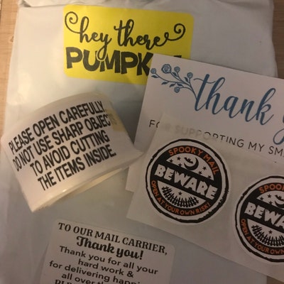 Please Open Carefully Stickers, Business Labels, Custom Logo Business ...