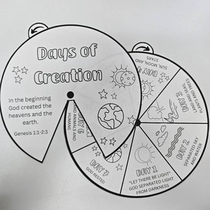 Days of Creation Craft for Kids | Sunday School Bible Craft Spinner ...