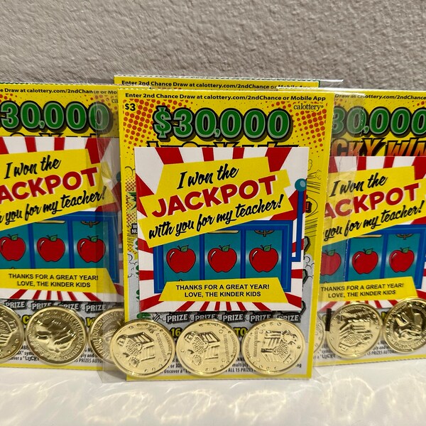 Jackpot Teacher Appreciation Printable Tag, Teacher Gift, End of the ...