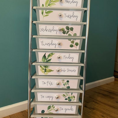 BOTANICAL Teacher Rolling Cart Labels Trolley Labels - Etsy Canada