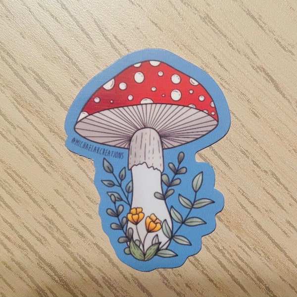 Mushroom Sticker | Stickers for Hydroflask | Laptop Stickers | Flower ...