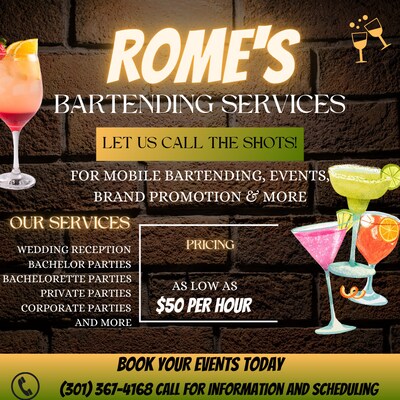 Mobile Bartending Flyer DIY Mixologist Bartender Drink Services Party ...