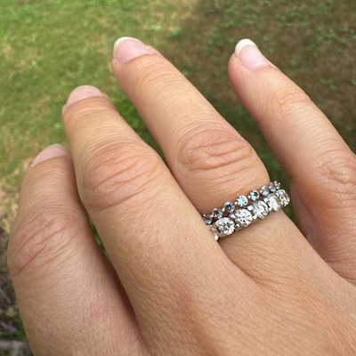 Dainty Moonstone Wedding Band, Simple Moonstone Ring, Rose Gold Ring ...